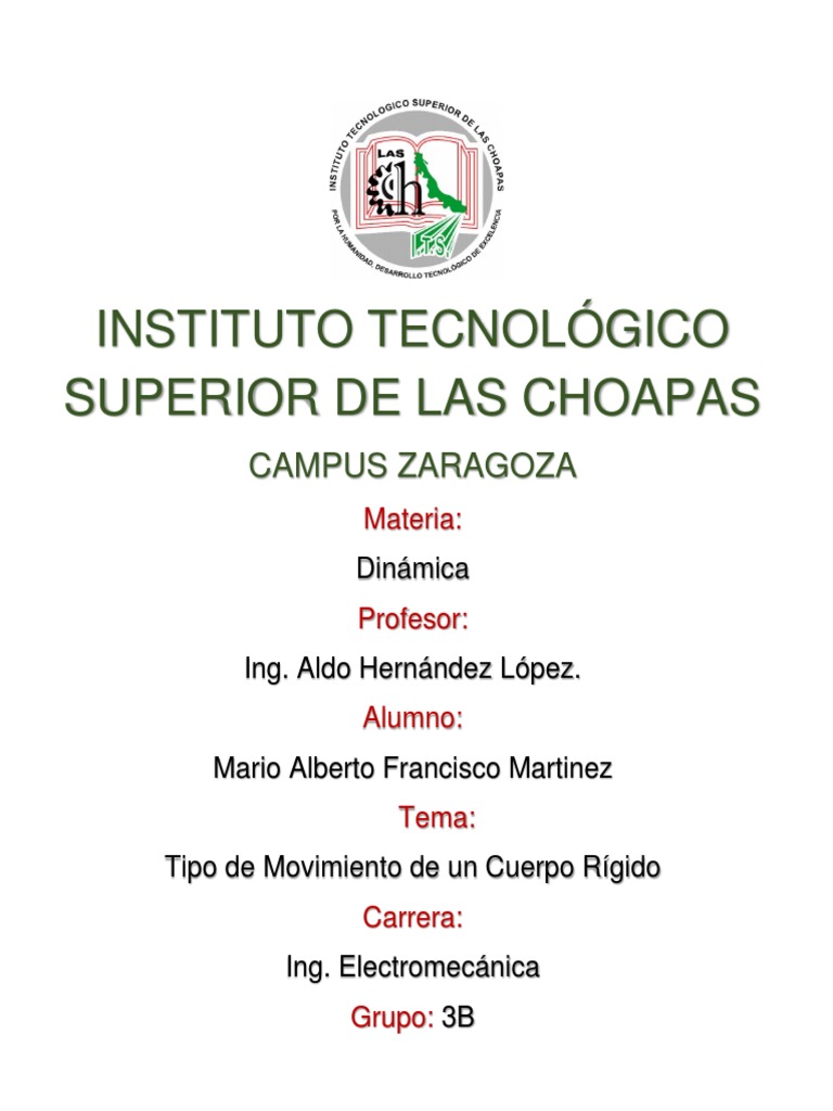 Act 1 - U2. - Tipos de Movimiento de Un Cuerpo Rígido | PDF | Velocidad | Rotación
