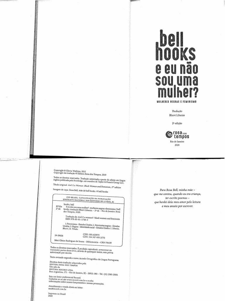 Hooks, Bell. E Eu Não Sou Uma Mulher | PDF Hooks, Bell. E Eu Não Sou Uma Mulher | PDF