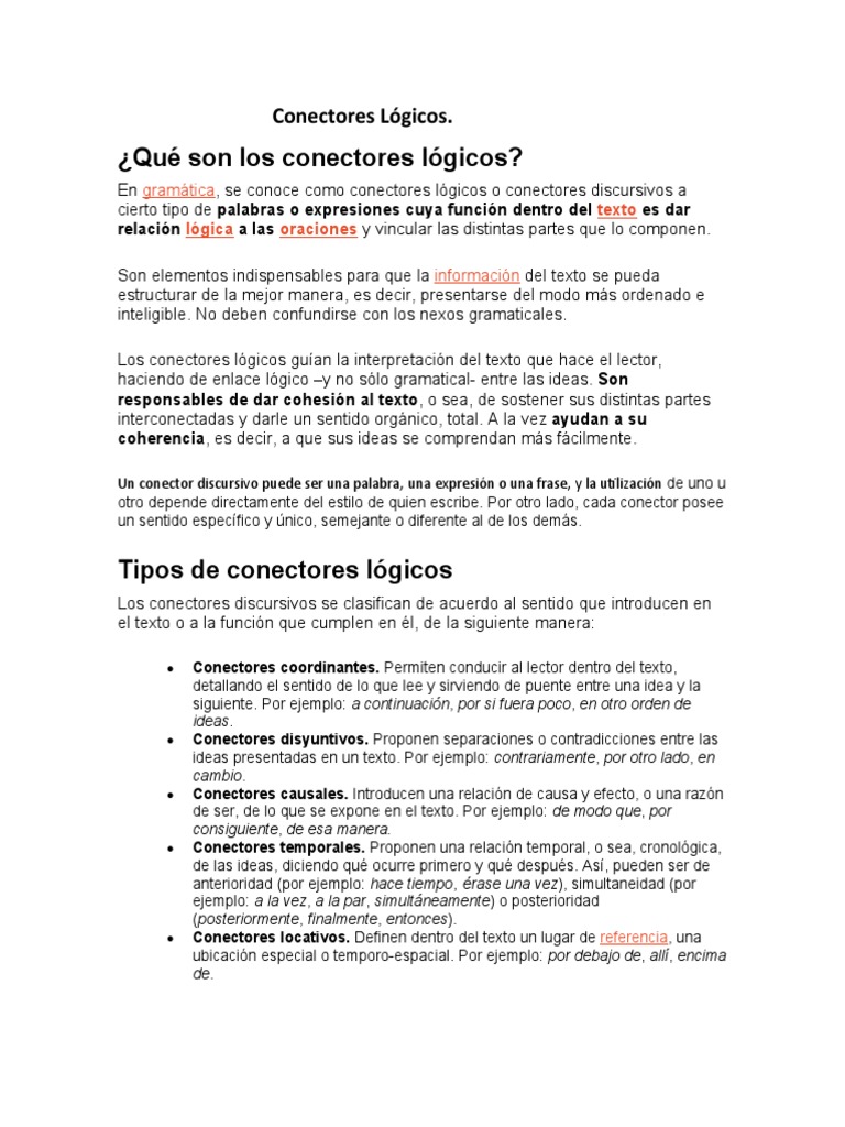 Conectores Lógicos | PDF | Lógica | Gramática
