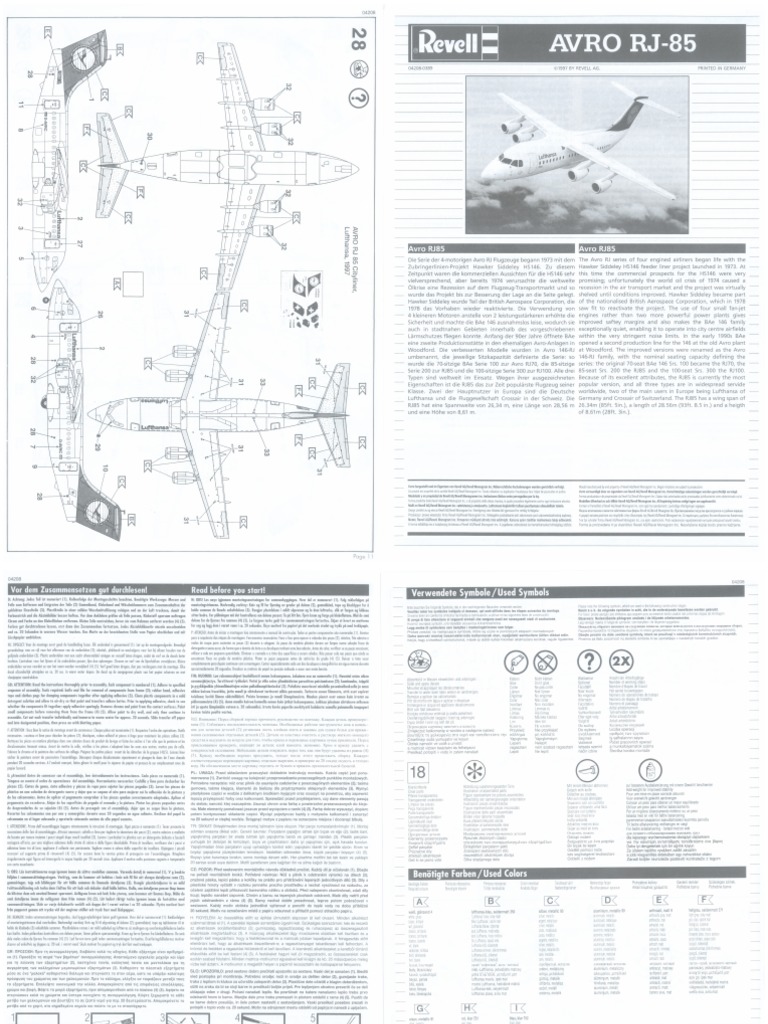 Instructions BAe RJ-85 Revell 1-144 | PDF