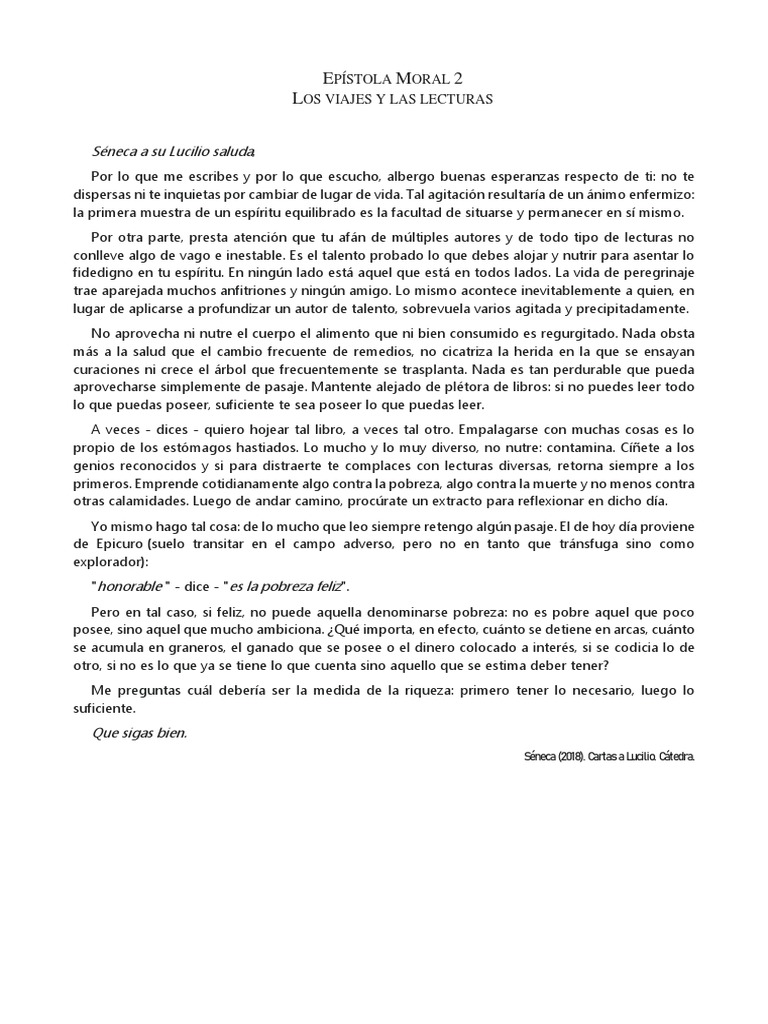 Carta A Lucilio - Séneca | PDF | Séneca El Joven | Pobreza