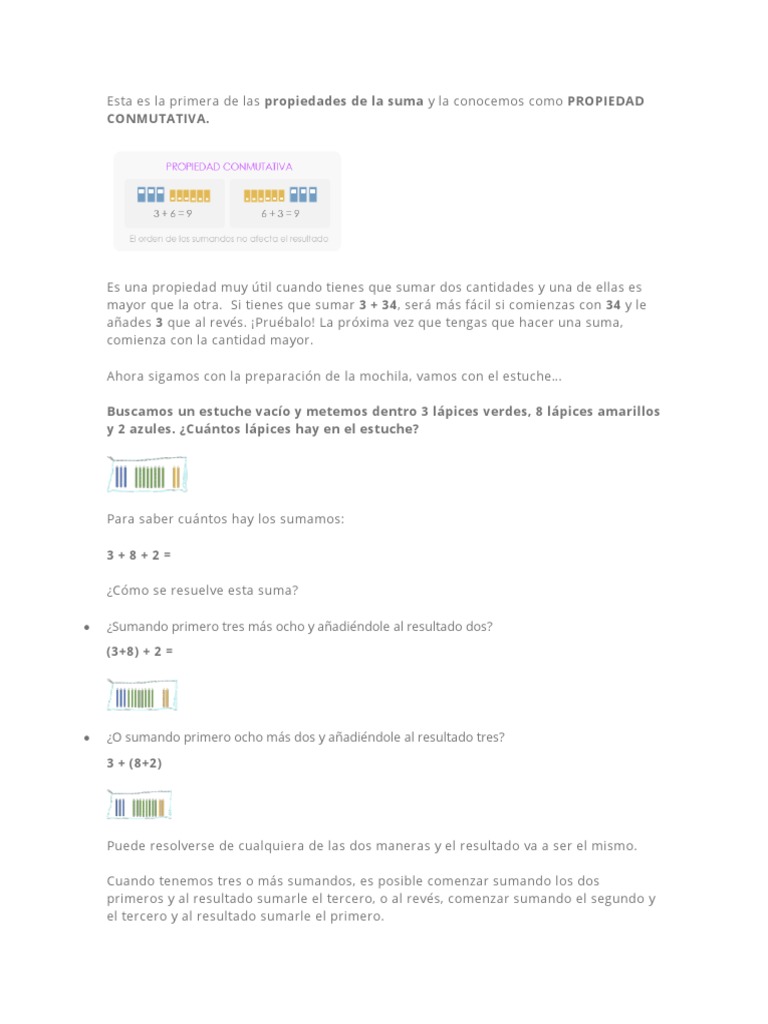 Propiedades de La Suma y La Multiplicacion | PDF | Multiplicación ...