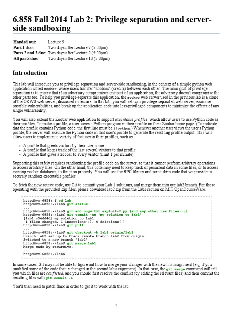 MIT6 858F14 Lab2 | PDF | Password | Networking
