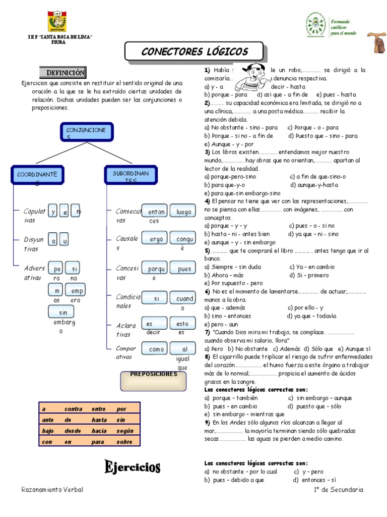 Conectores Lógicos 1° | PDF