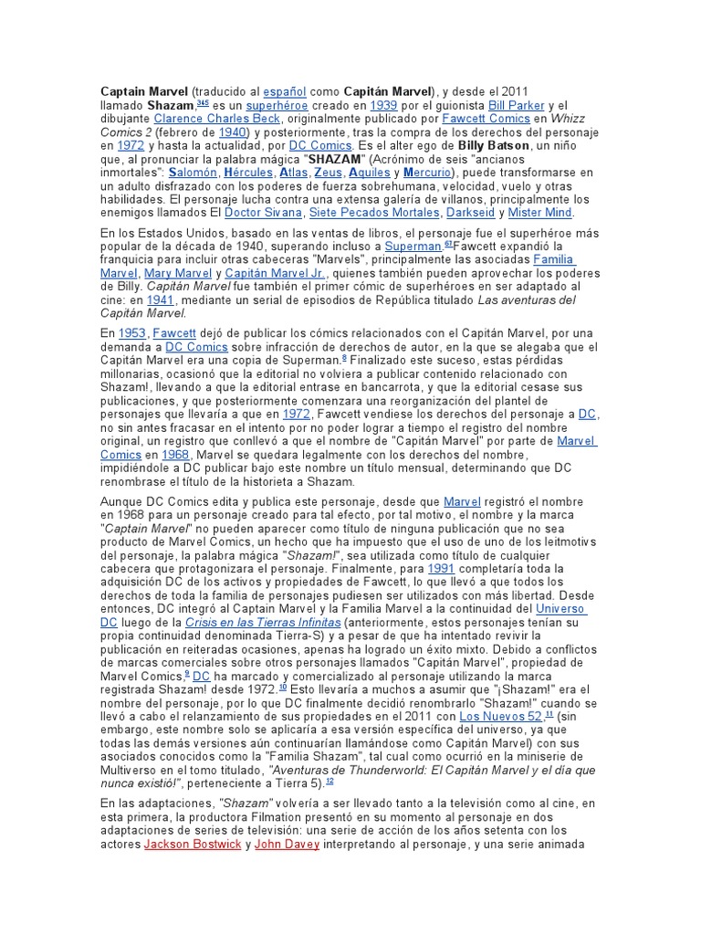 Captain Marvel | PDF | Capitán Marvel (Dc Comics) | Fawcett Comics