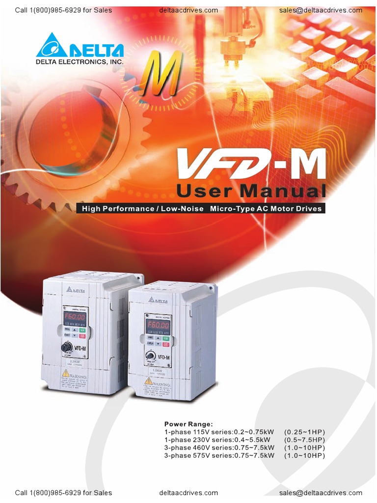 Delta VFD M User Manual | PDF | Electric Motor | Alternating Current