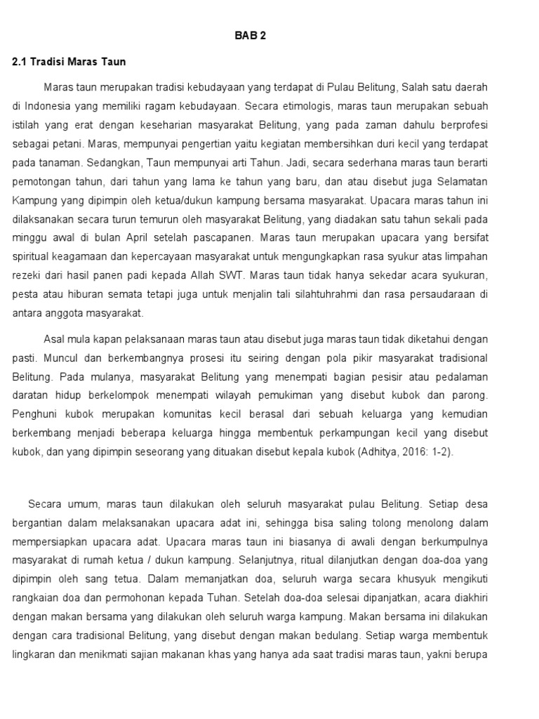 Tradisi Maras Taun Belitung | PDF