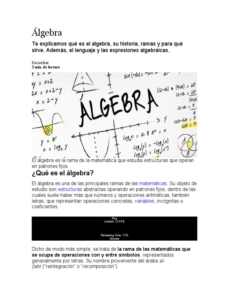 Una introducción completa al álgebra: qué es, su historia, ramas y ...