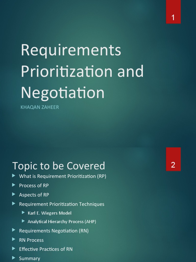 RE-Requirements Prioritization and Negotiation | PDF | Negotiation | Risk