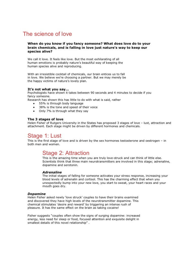 The Science of Love | PDF | Odor | Olfaction