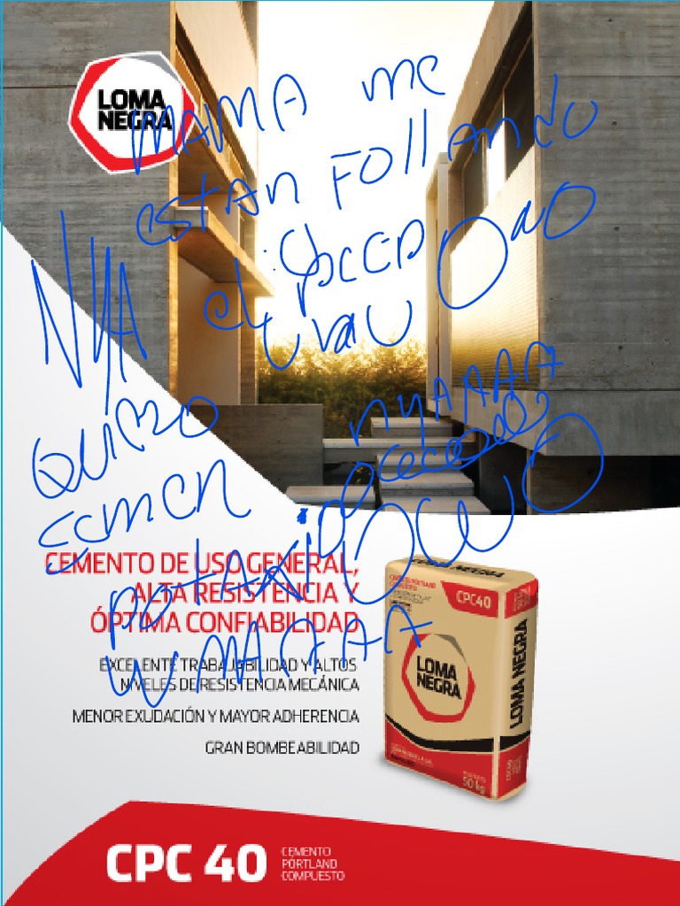 Cemento Portland Compuesto CPC40 LomaNi | PDF
