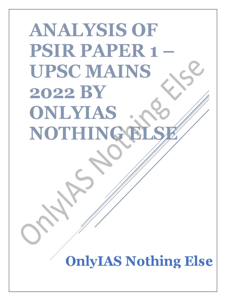 PSIR Paper 1 - UPSC - 2022 - Detailed Analysis | PDF | Justice | Crime ...