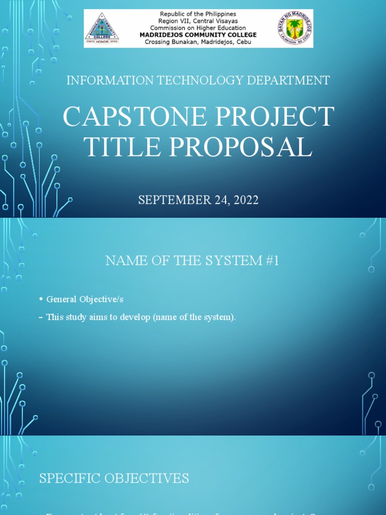 Capstone Project Title Proposal | PDF