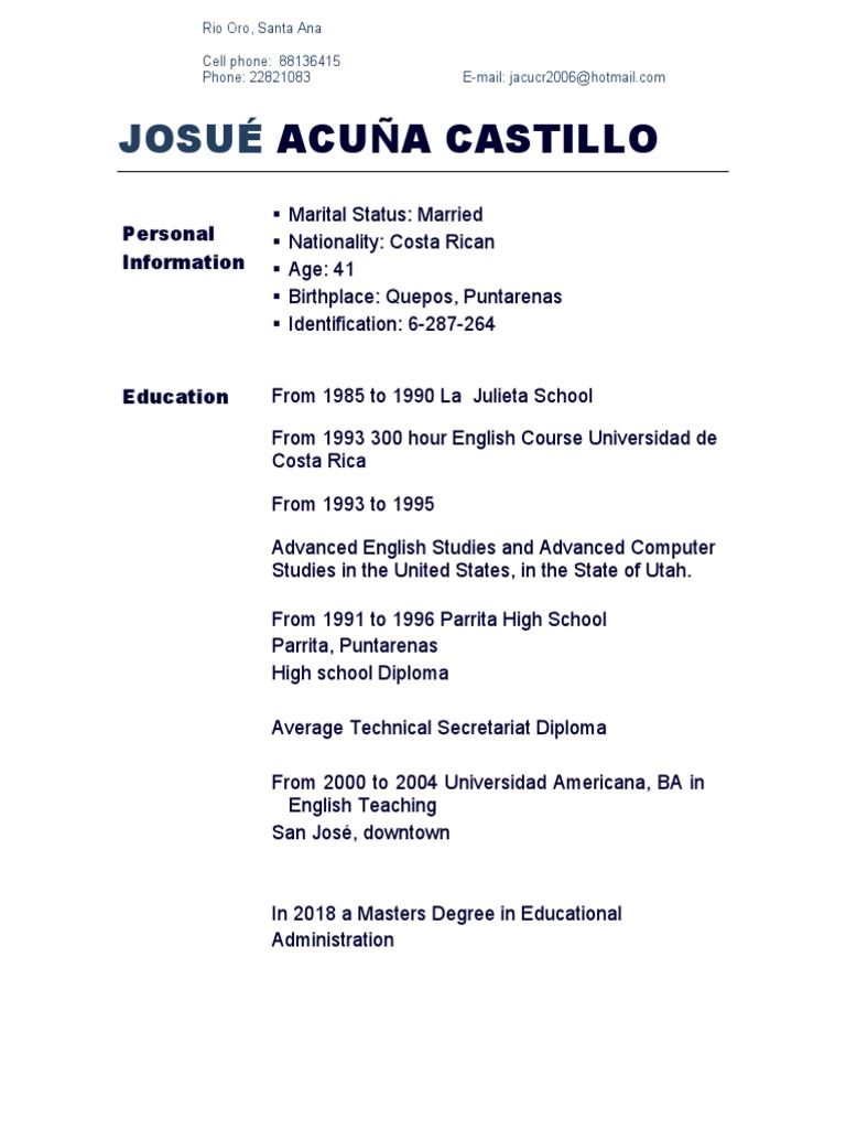 Copia de Resume Actualizado 2019 | PDF