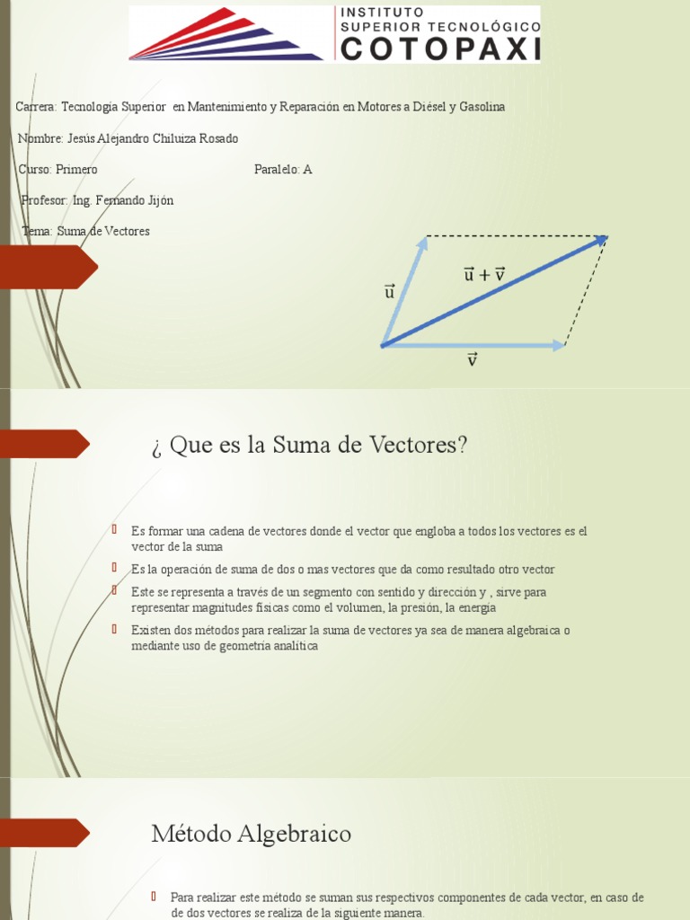 Suma y Resta de Vectores | PDF