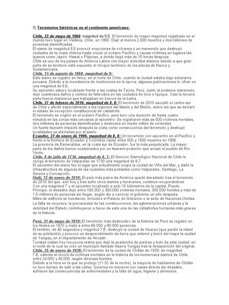 Terremotos y Volcanes de América | PDF | Tsunami | Volcán