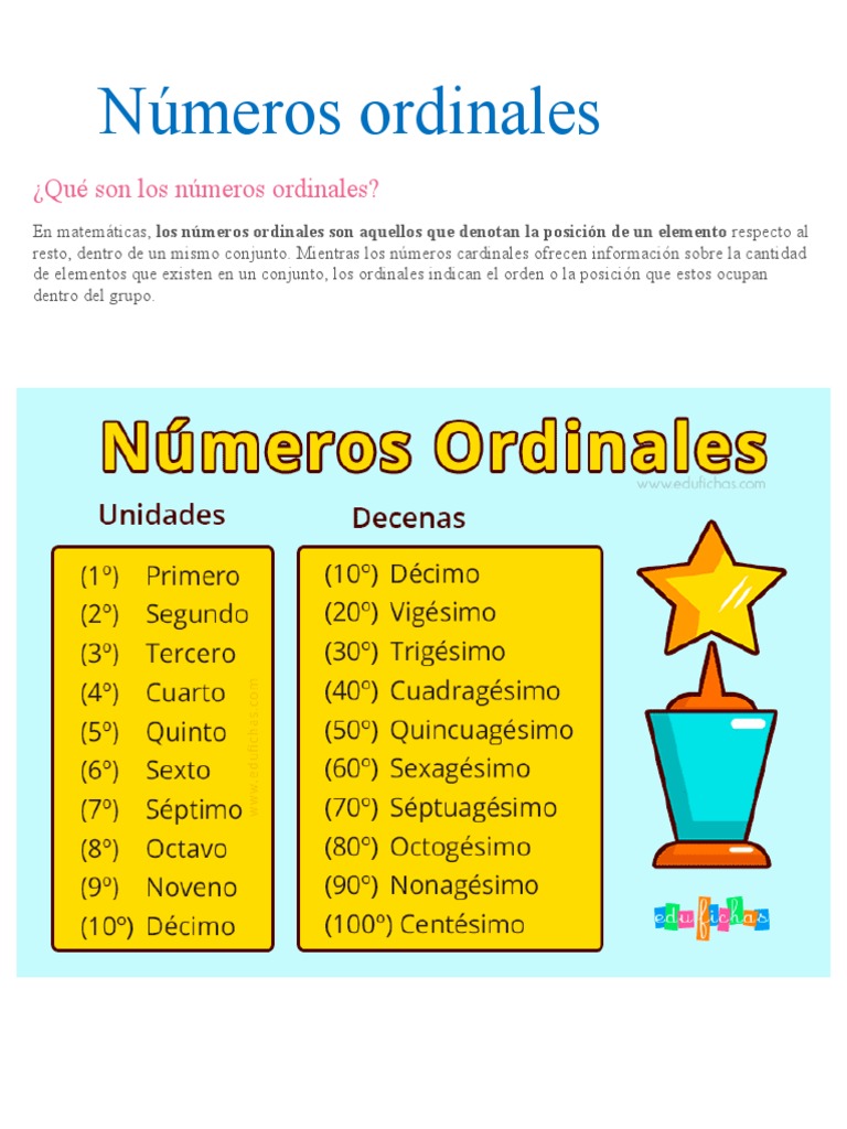 Numeros Ordinales | PDF