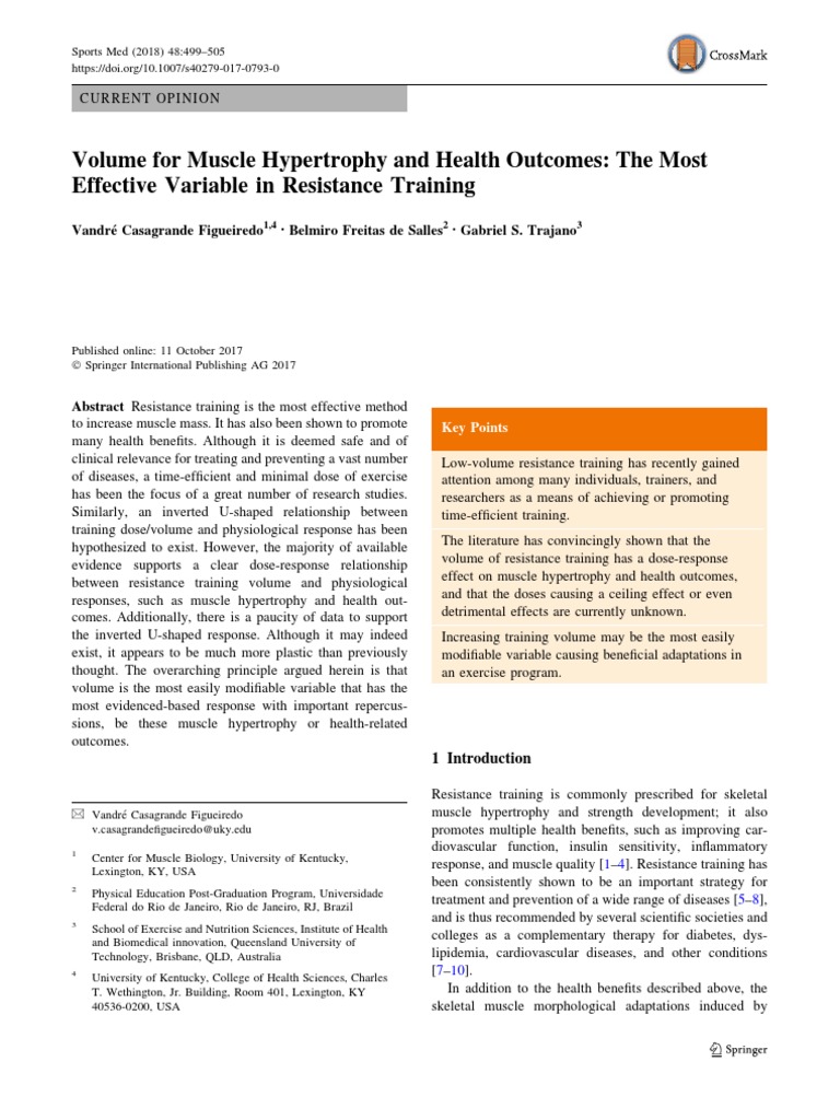 Volume For Muscle Hypertrophy and Health Outcomes The Most Effective ...