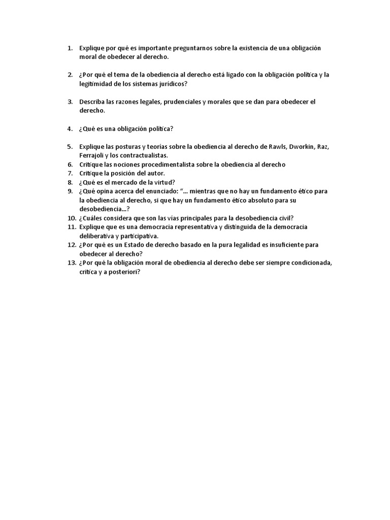 Obligación Moral y Obediencia al Derecho | PDF