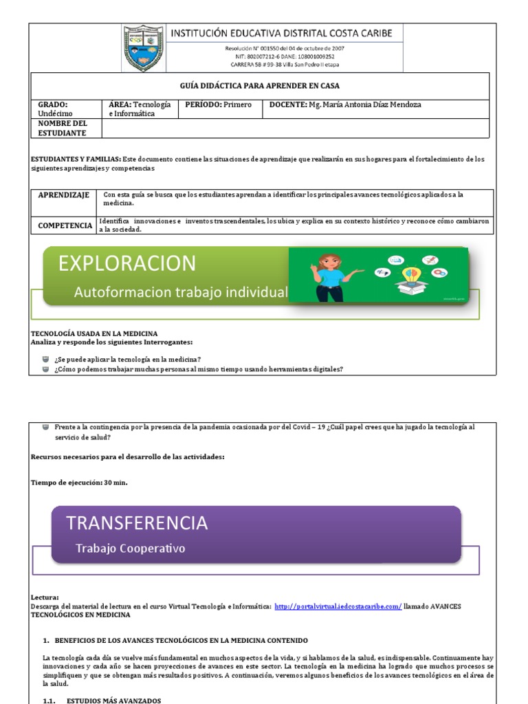 Guía Tecnología Grado 11 Febrero | PDF | Medicina | Tecnología usable Guía Tecnología Grado 11 Febrero | PDF | Medicina | Tecnología usable