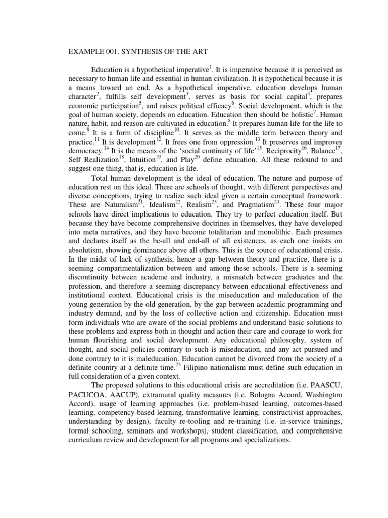 Example 001. Synthesis of The Art | PDF | Thought | Soul