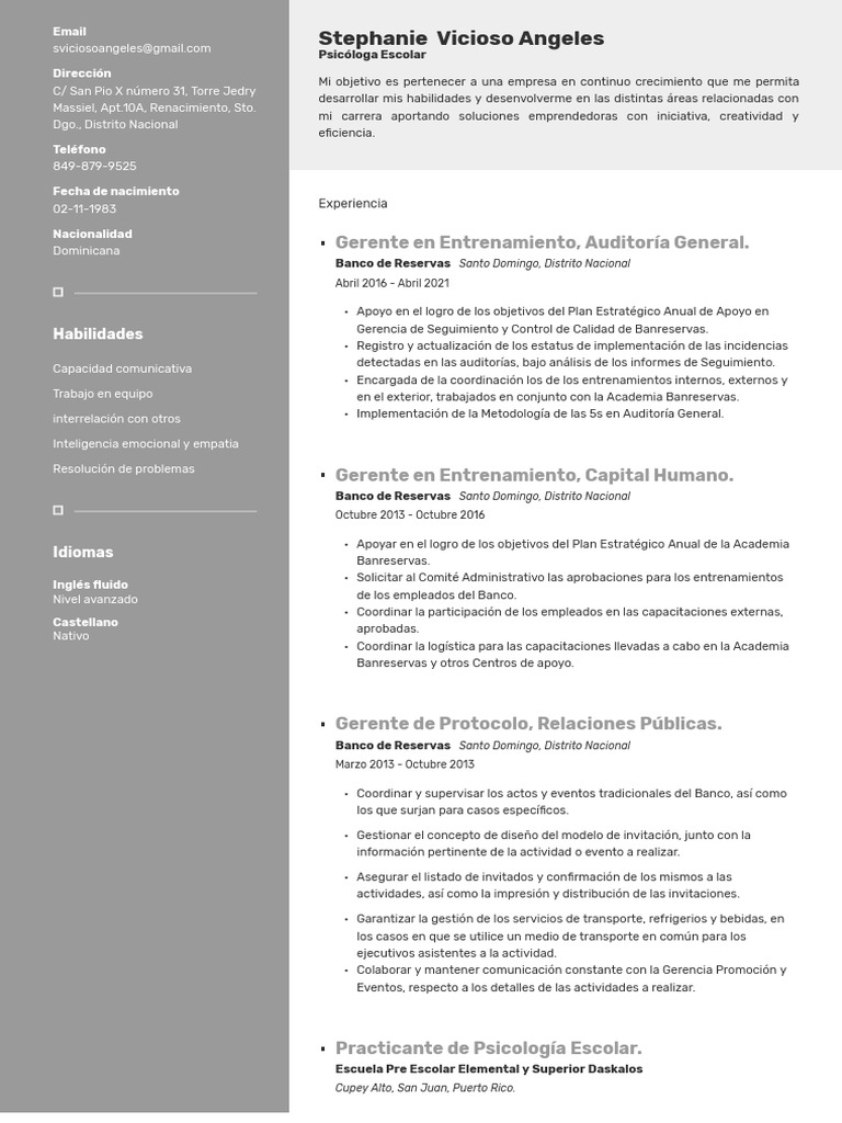 CV Stephanie | PDF | Sicología | Puerto Rico