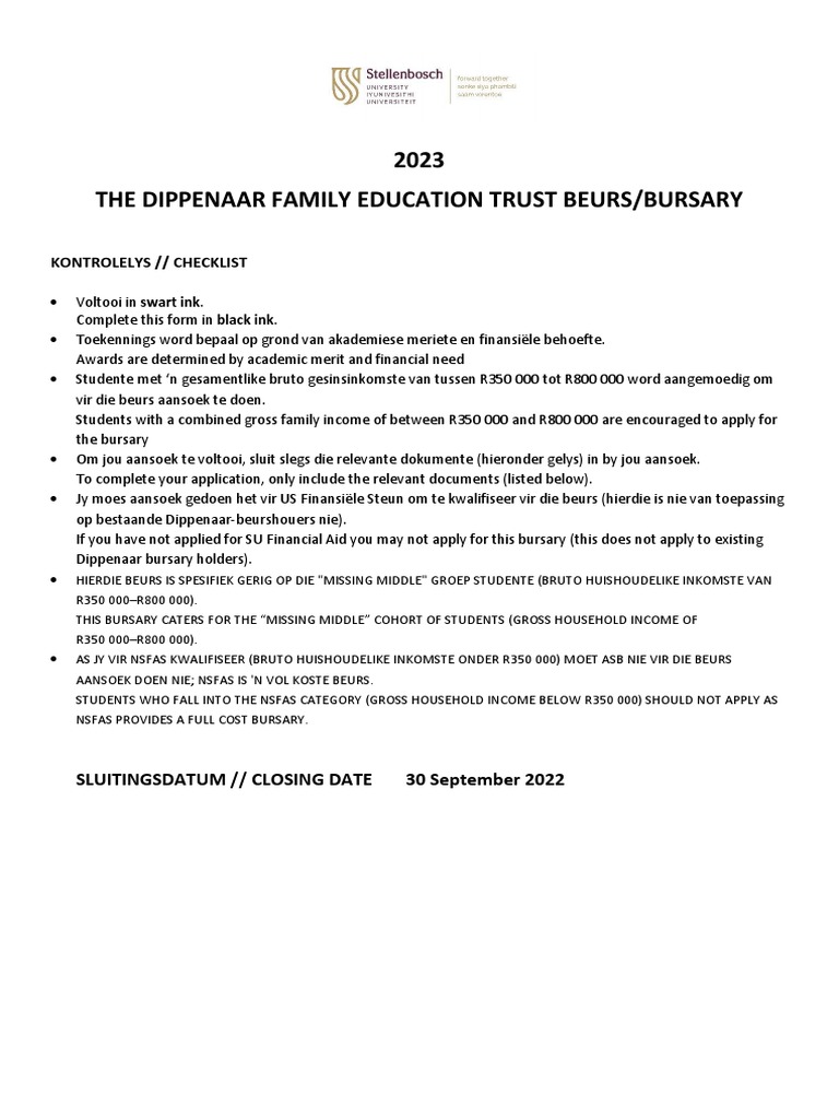 Form Dippenaar Family | PDF