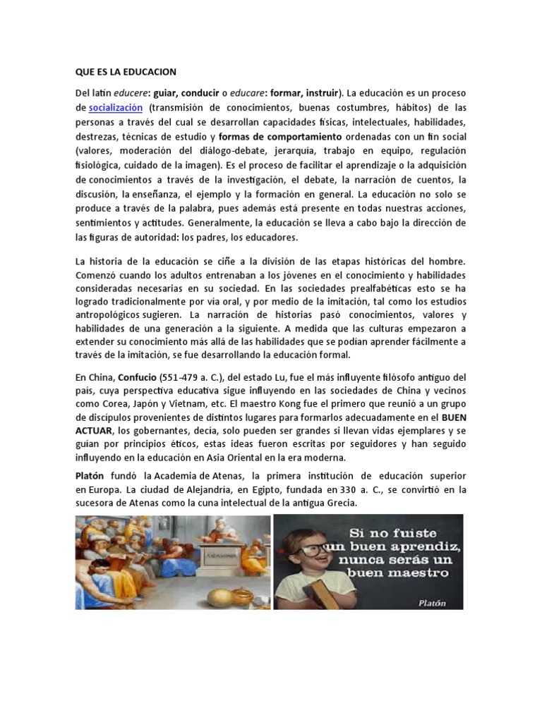 Definición y Tipos de Educación | PDF | Salud y bienestar