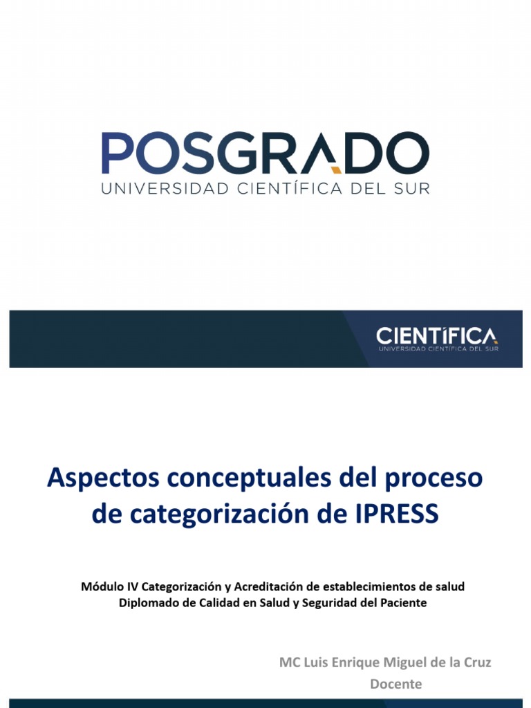 Aspectos Conceptuales Del Proceso de Categorización de IPRESS | PDF | Hospital | Medicina de ...