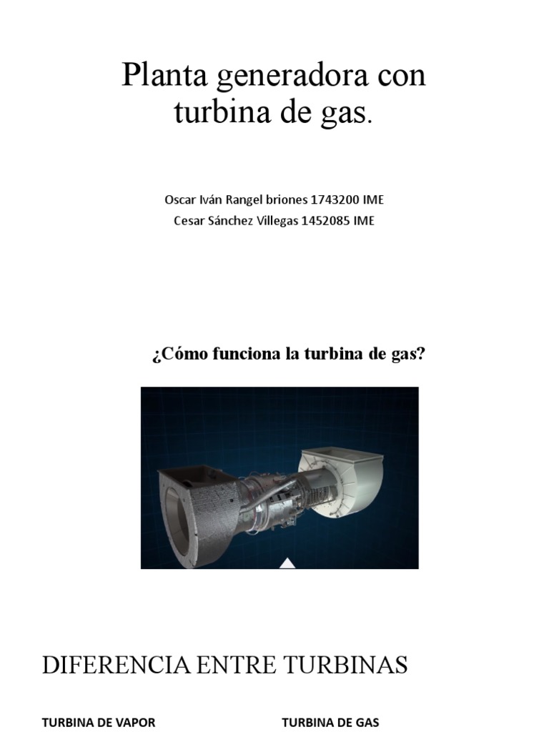Funcionamiento de Turbinas de Gas | PDF | Motor de combustión interna | Ingenieria Eléctrica