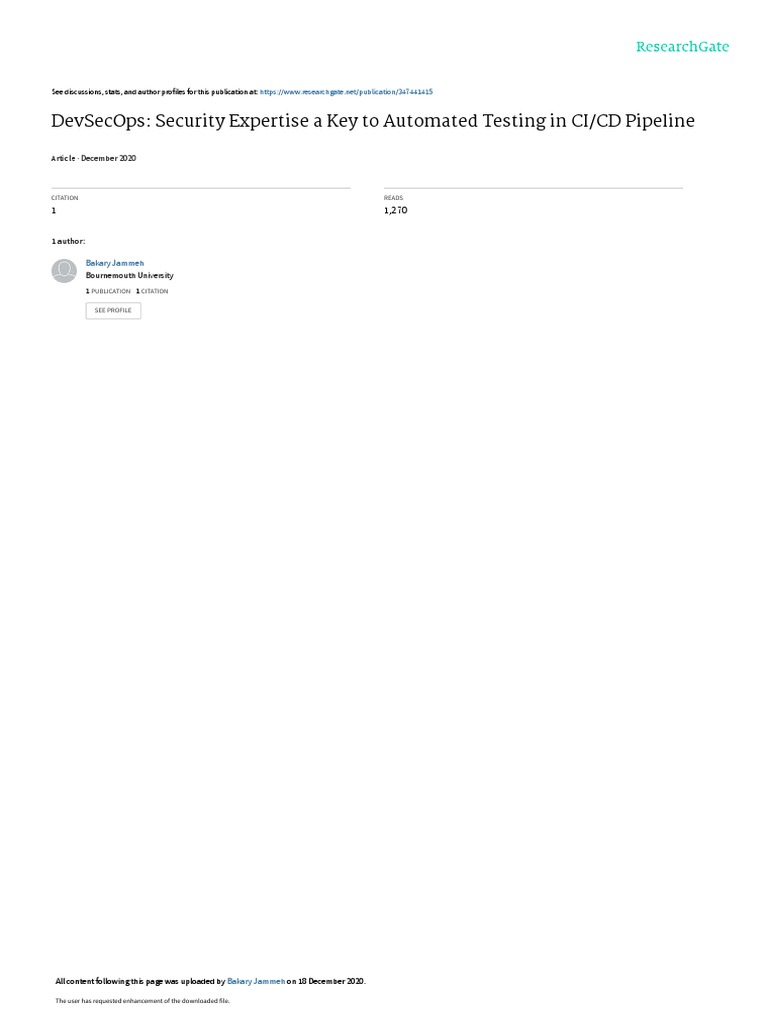 Security Expertise in Dev Sec Ops | PDF | Vulnerability (Computing) | Computer Security