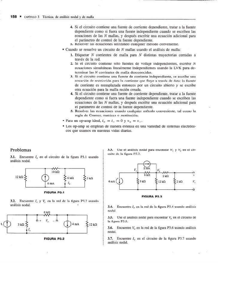 Analisis Basico de Circuitos Ingenieria 5ta Edicion Irwin - Ejercicios Cap.3 | PDF