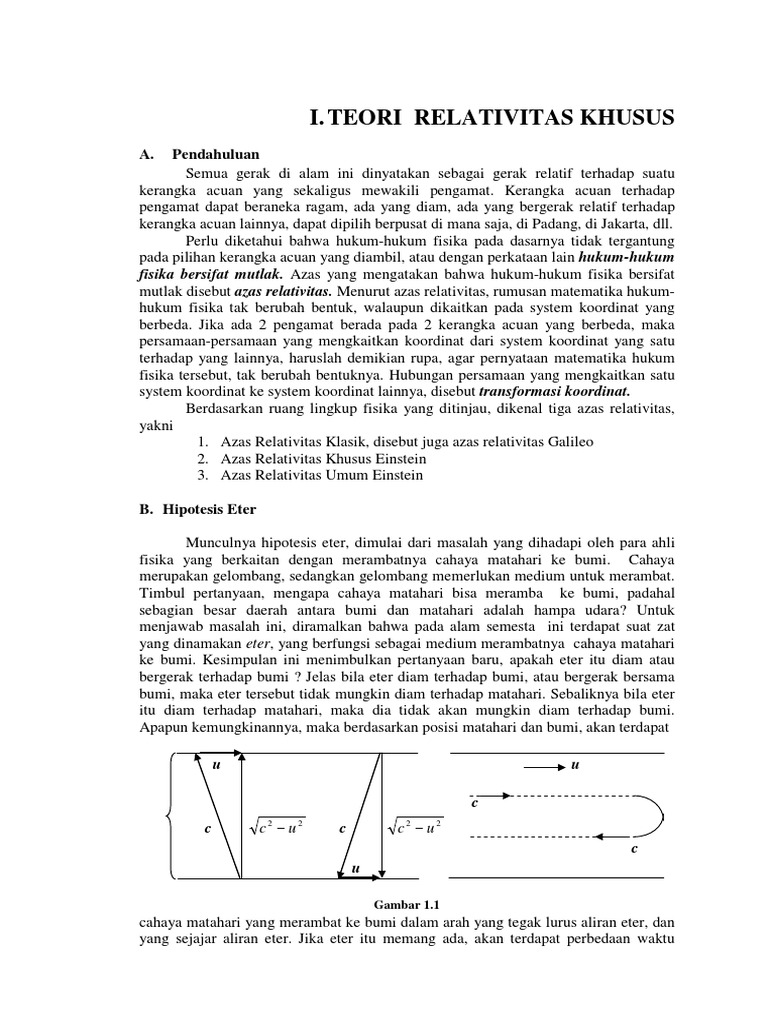 13,14. Bahan Ajar - Teori Relativitas Khusus | PDF