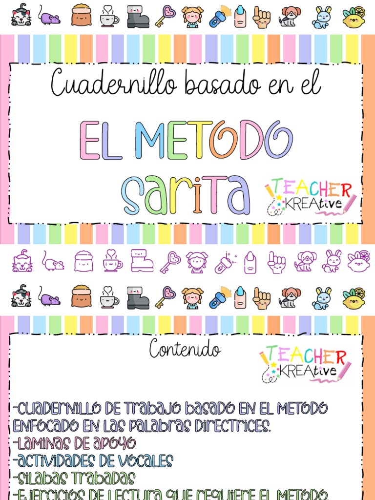 Cuadernillo de Trabajo Basado en El Metodo Sarita8 | PDF