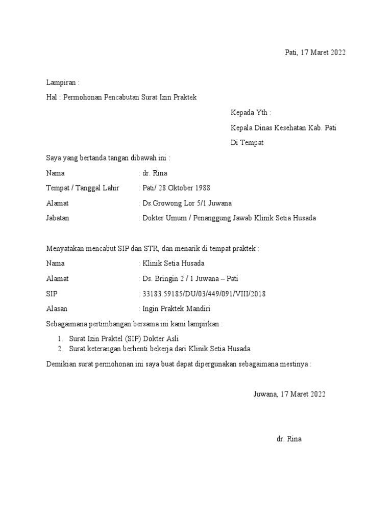 Surat Pencabutan | PDF