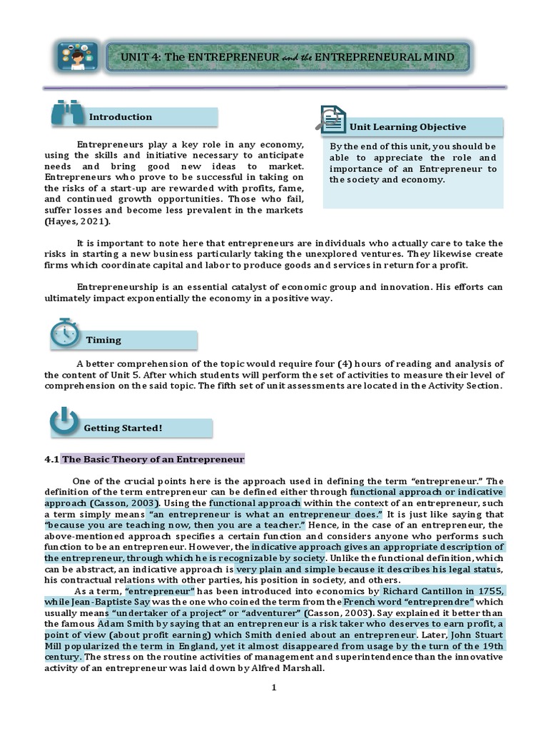 Understanding Entrepreneurship Basics | PDF