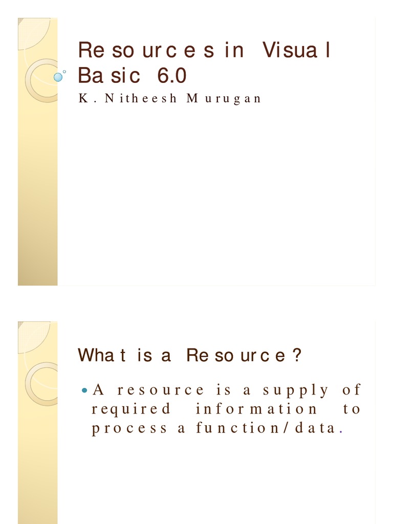 Resources in Visual Resources in Visual Ba Si C 6.0 Ba Si C 6.0 | PDF