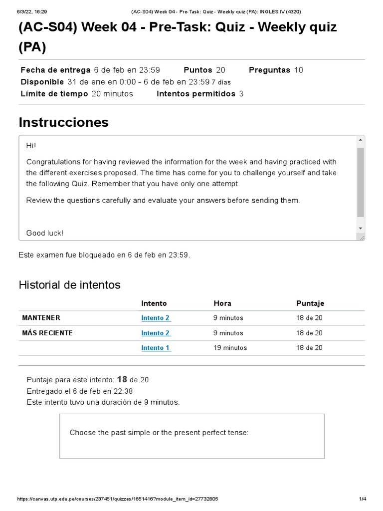 Week 04 Listening Quiz Instructions | PDF