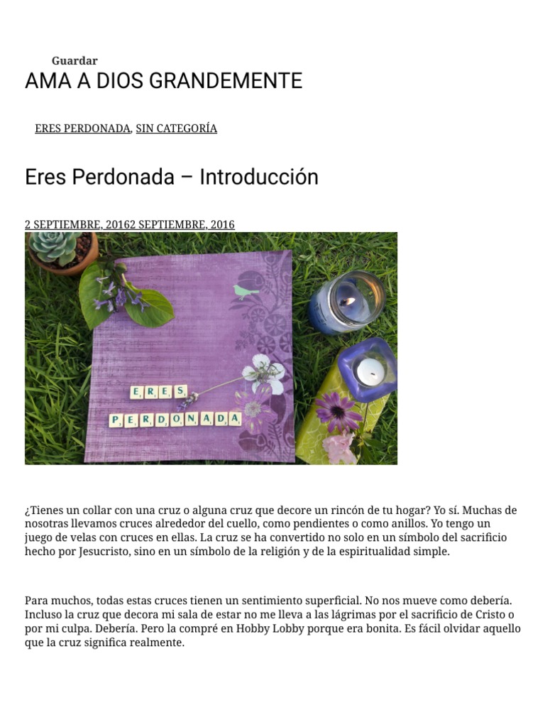 Eres Perdonada - Introducción - AMA A DIOS GRANDEMENTE | PDF | Cristo ...