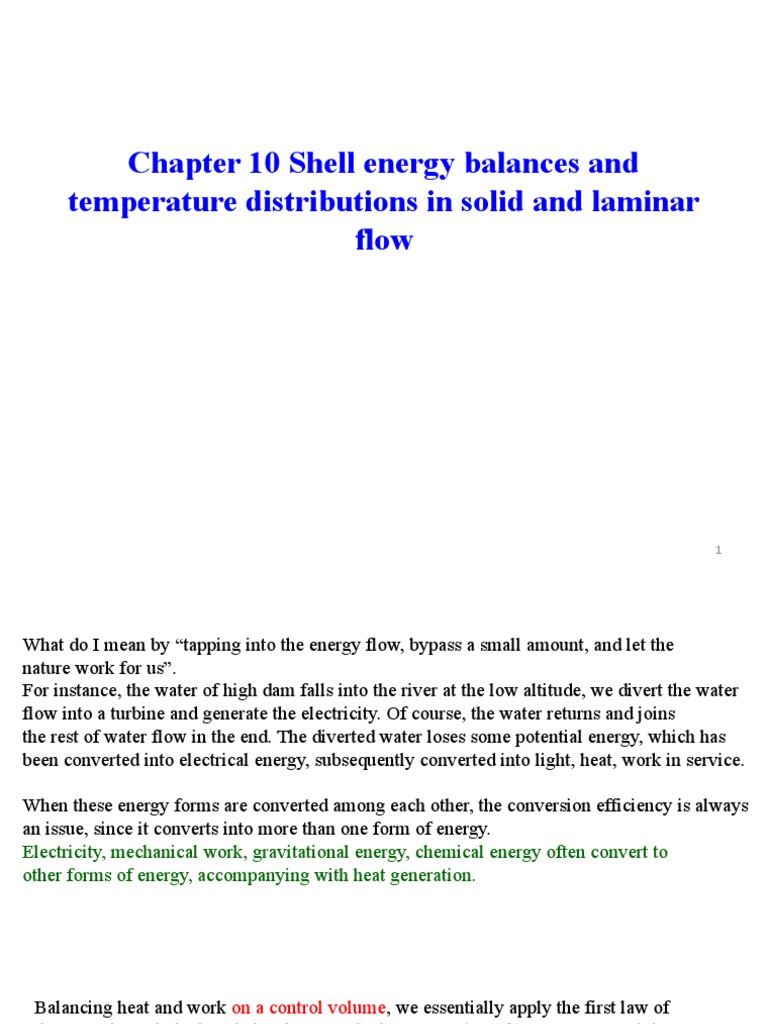 Chapter 10 Shell energy balances and temperature distributions in solid ...