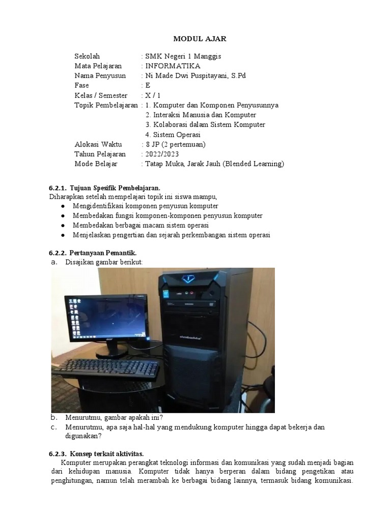Modul Informatika SMK Kelas X | PDF | Karier & Perkembangan | Seni