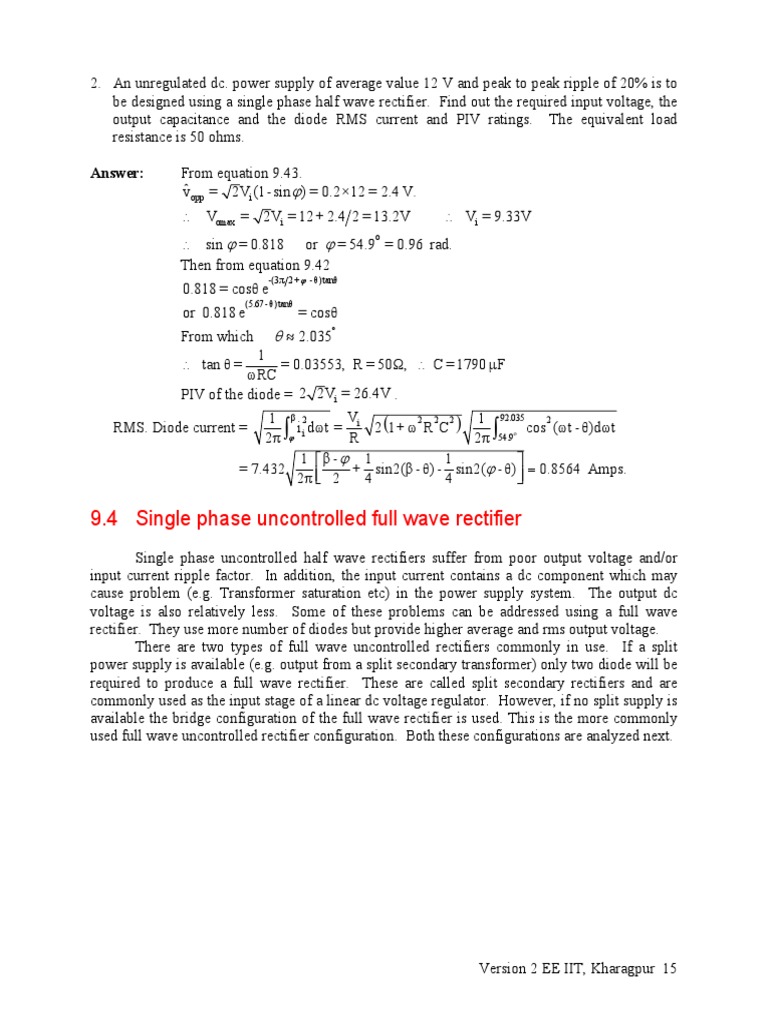 15 - L-9 (DK) (Pe) ( (Ee) Nptel) | PDF | Rectifier | Power Supply