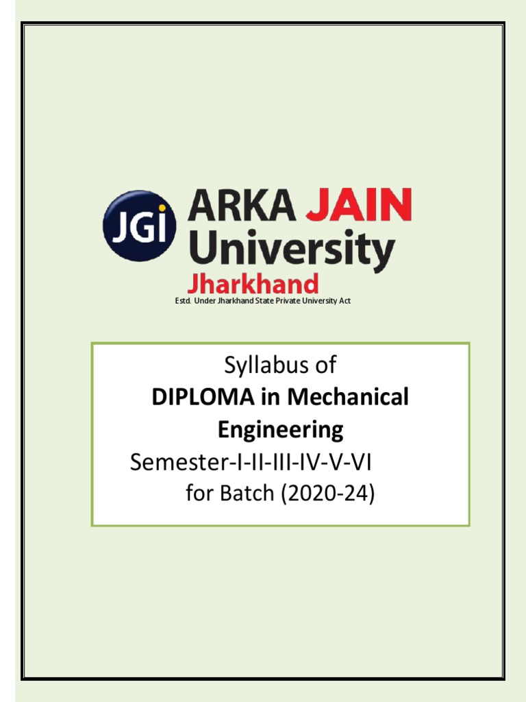 Syllabus of Diploma in Mechnical Engg W.E.F 2020 | PDF | Engineering ...