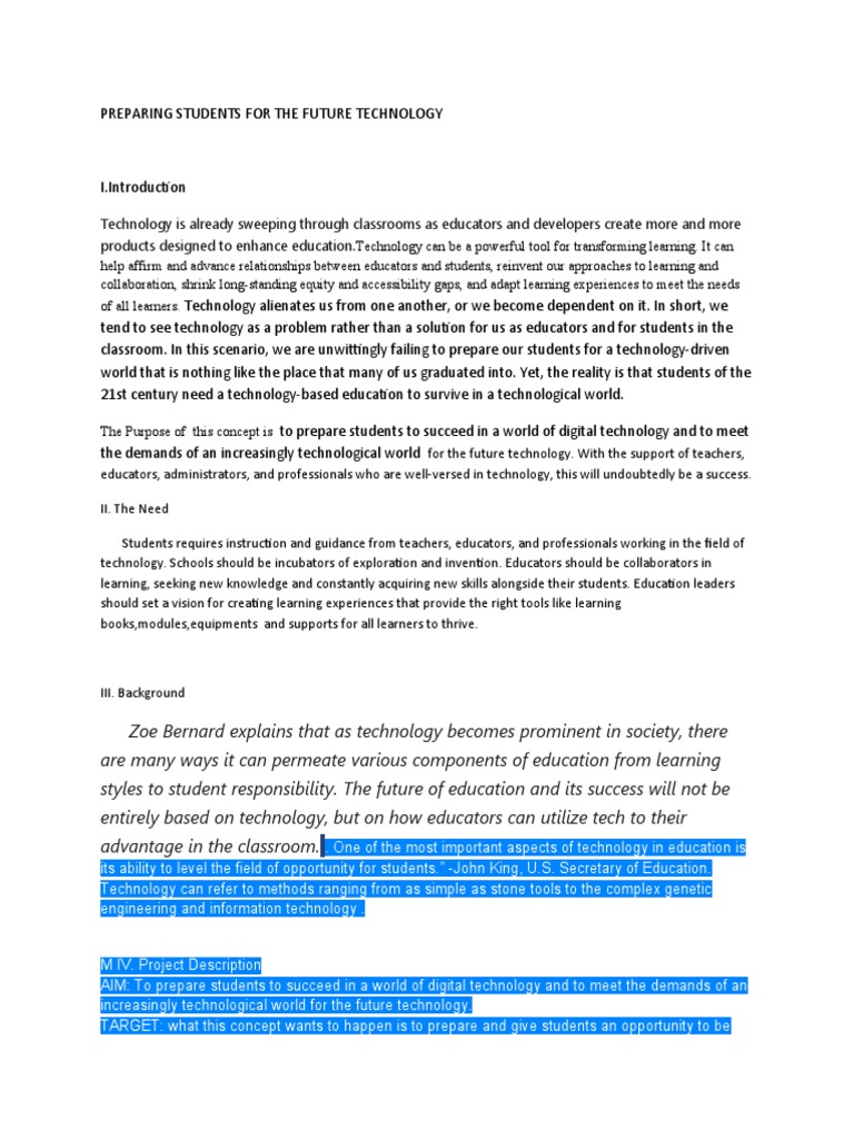 Preparing Students For The Future Technology | PDF | Learning | Behavior Modification