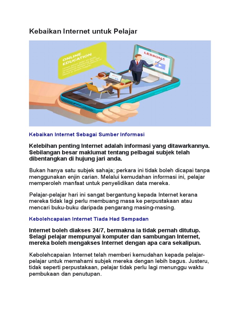 Kebaikan Internet Untuk Pelajar | PDF
