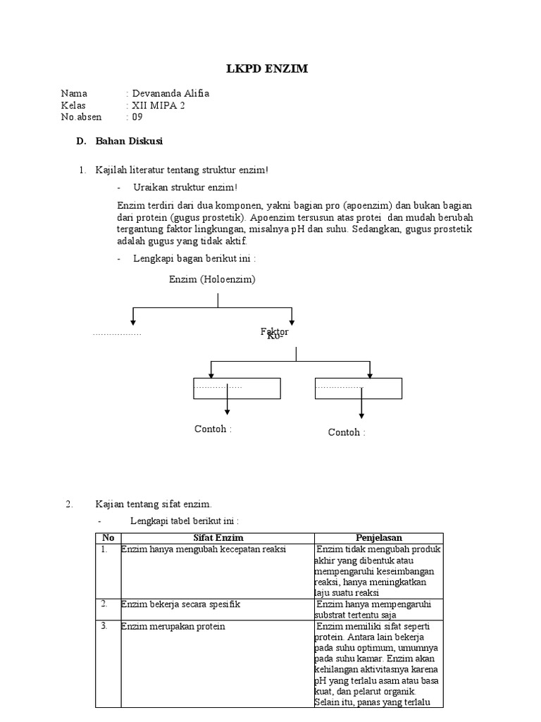 Lkpd Enzim Pdf