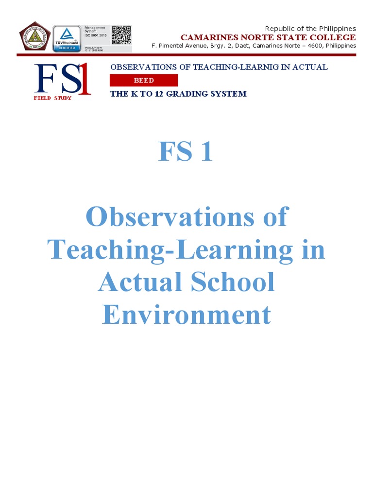 FS 1 Ep 3 | PDF | Differentiated Instruction | Teaching Method
