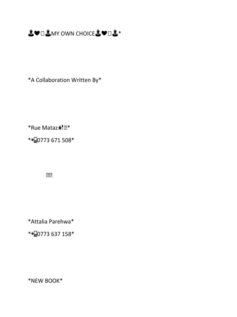 My Own Choice S1 | PDF