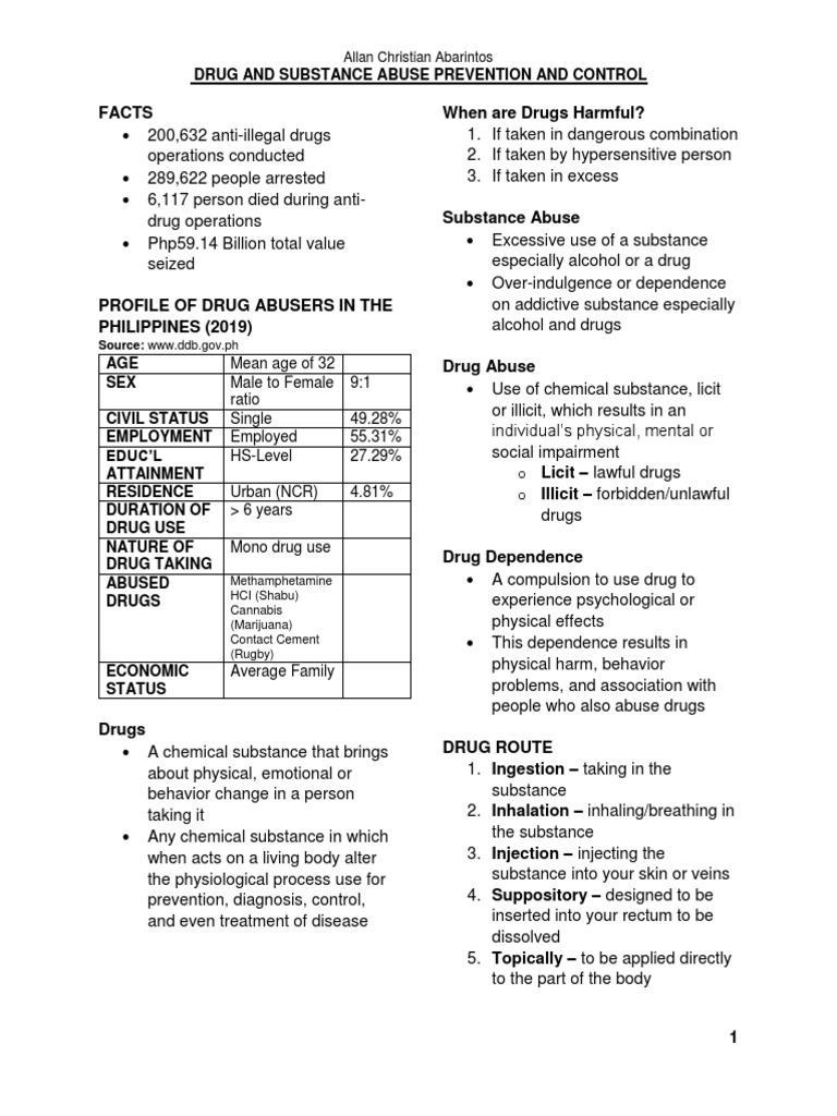 NSTP Drug and Substance Abuse | PDF | Substance Abuse | Drugs