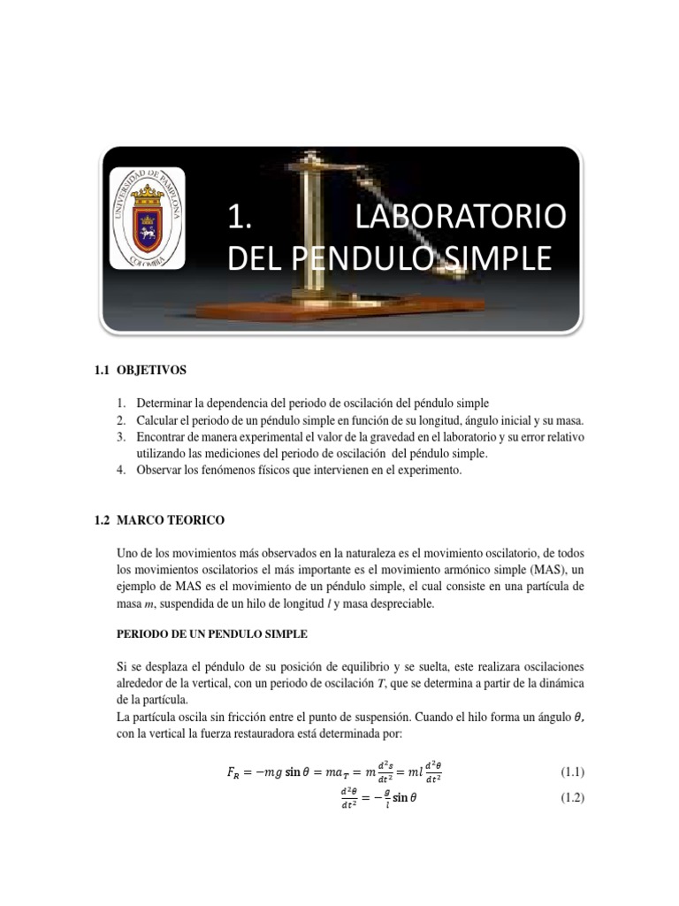 Pendulo Simple | PDF | Péndulo | Oscilación
